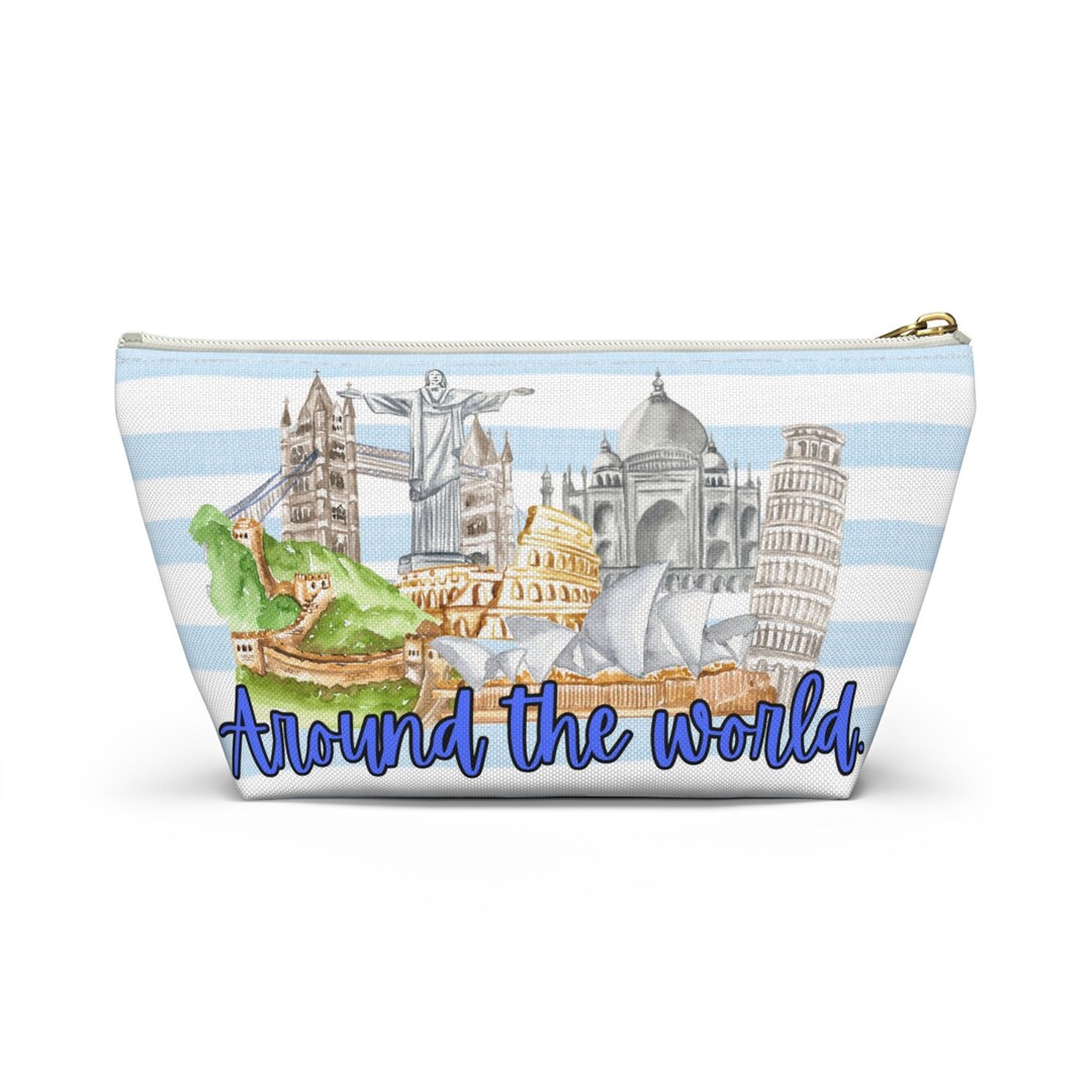 Around the World Accessory Pouch, Travel in Style With Famous Monuments ...