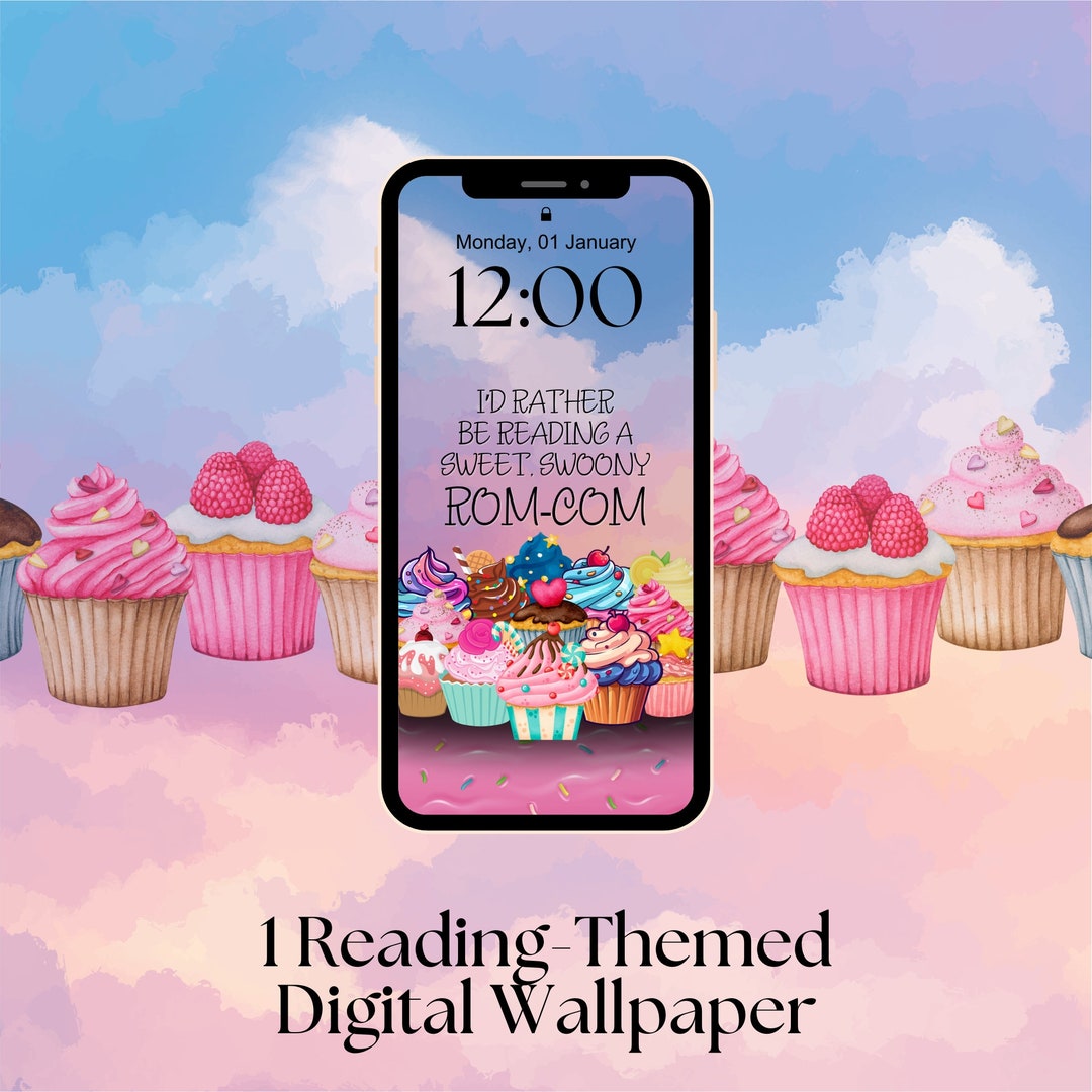 Cute Reading Themed iPhone Wallpaper | Digital Download for Bookworms ...