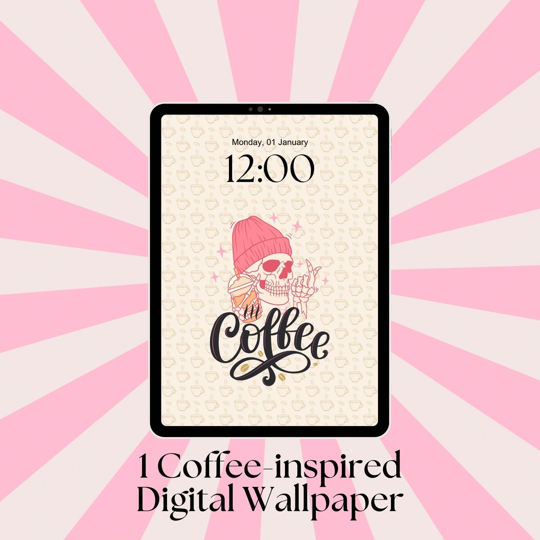 Coffee-inspired Tablet Wallpaper | Digital Download | Cute iPad ...