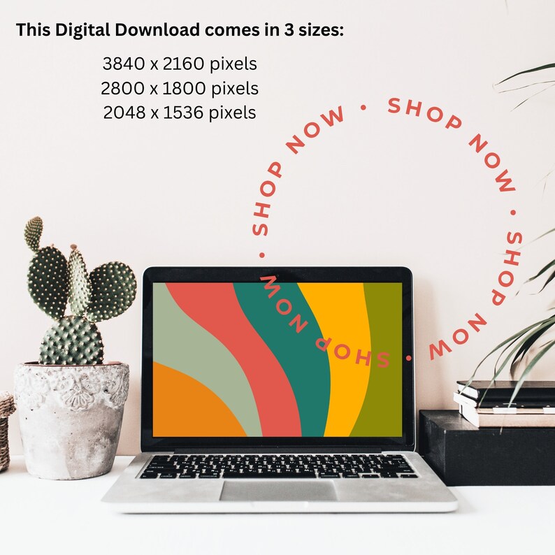 Colourful Retro Desktop/laptop Wallpaper | Digital Download | Computer ...