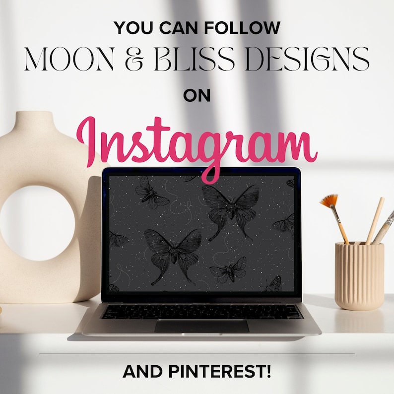 Grey Moth & Butterfly Desktop/laptop Wallpaper | Digital Download ...