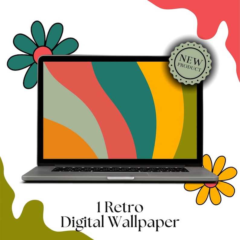 Colourful Retro Desktop/laptop Wallpaper | Digital Download | Computer ...
