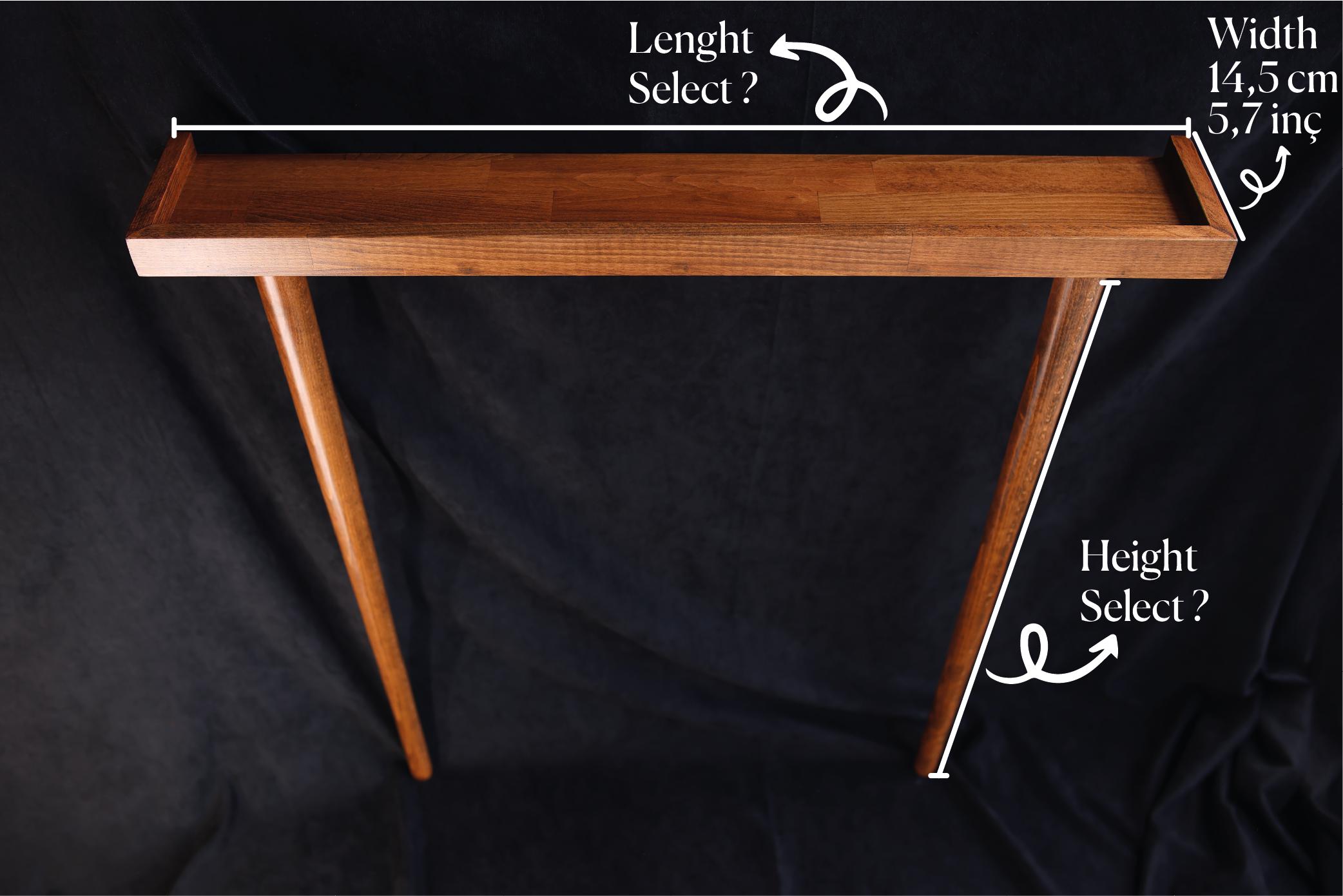 Handmade Beech & Hornbeam Wood Console Table - Rustic Entryway ...