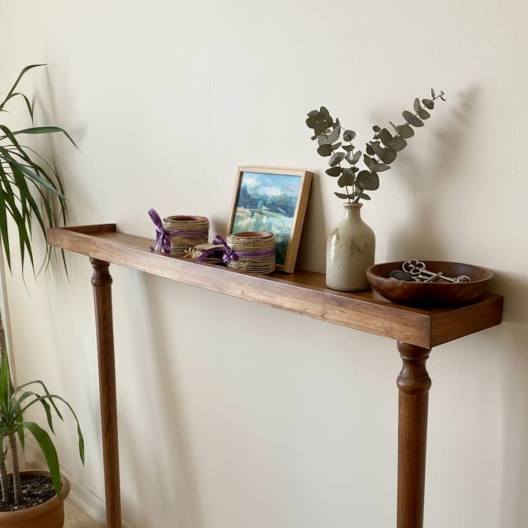 Handmade Beech & Hornbeam Wood Console Table - Rustic Entryway ...