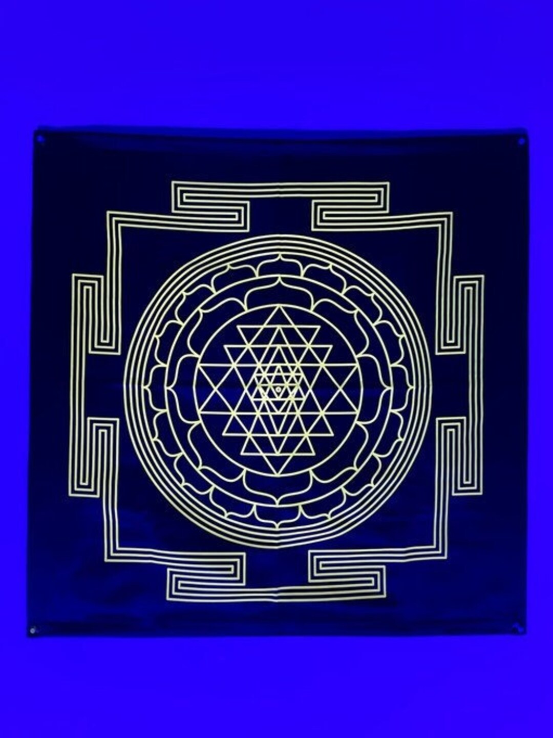 Yoga Wall Art shri Yantra Wall Poster Meditation Tapestry Blacklight ...