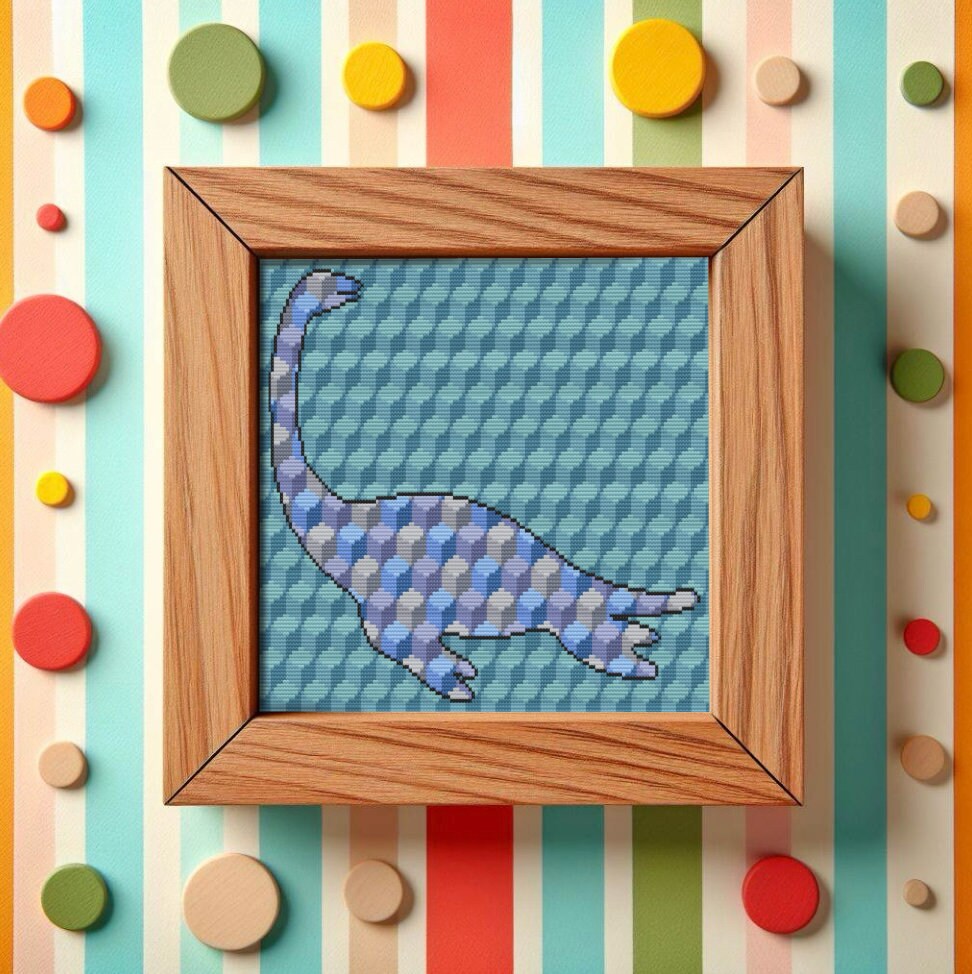 Dino “casper” Plesiosaur Cross Stitch Pattern (PDF) - Dinosaur Series ...