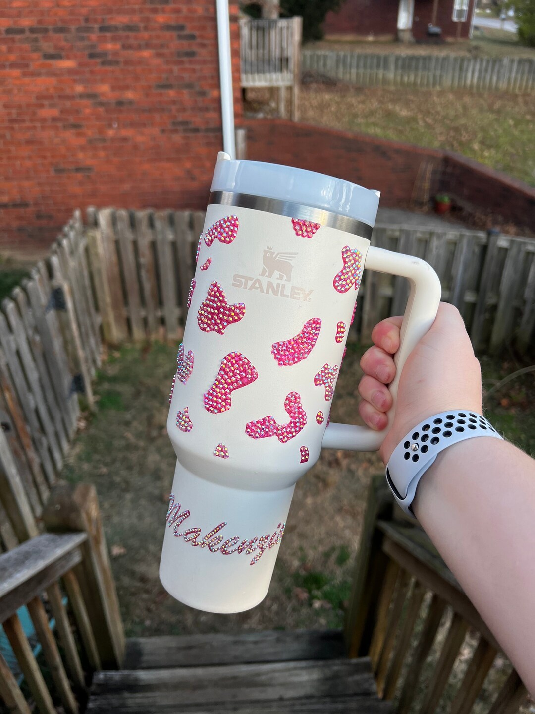 Stanley Rhinestone Cow Print Personalized Tumbler - Etsy