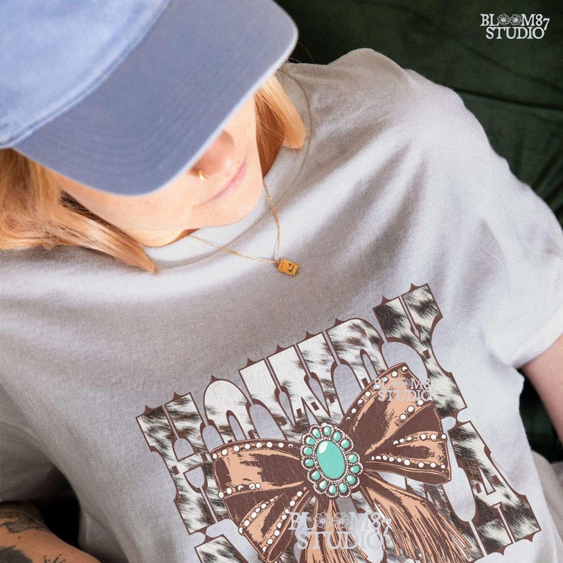 Howdy Mama Western PNG – Cow Print & Fringe Bow, Western Mother’s Day ...