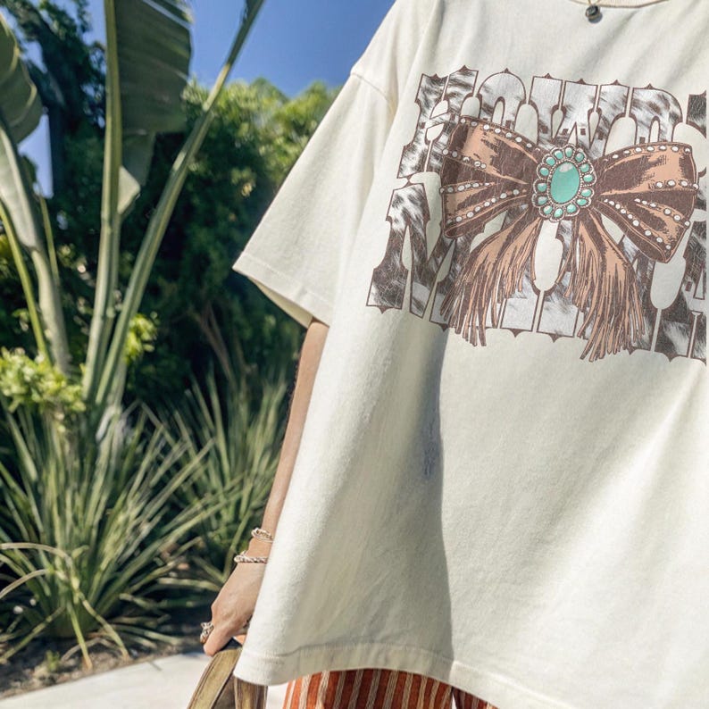 Howdy Mama Western PNG – Cow Print & Fringe Bow, Western Mother’s Day ...