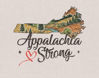 Appalachia Strong PNG - Hurricane Helene PNG Graphic - Etsy