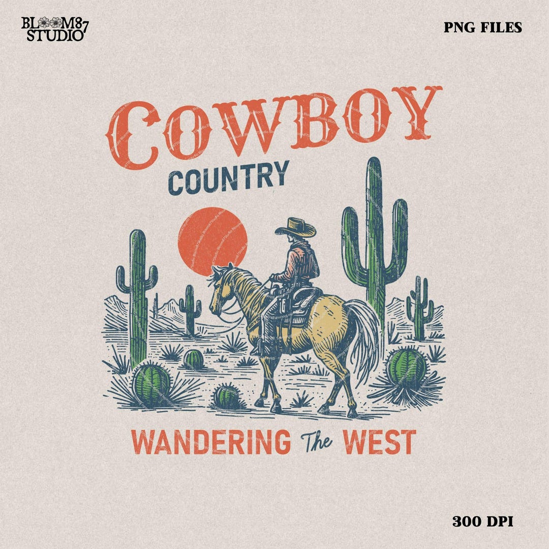 Cowboy Country Wondering the West Png, Western Cowboy Png, Western ...