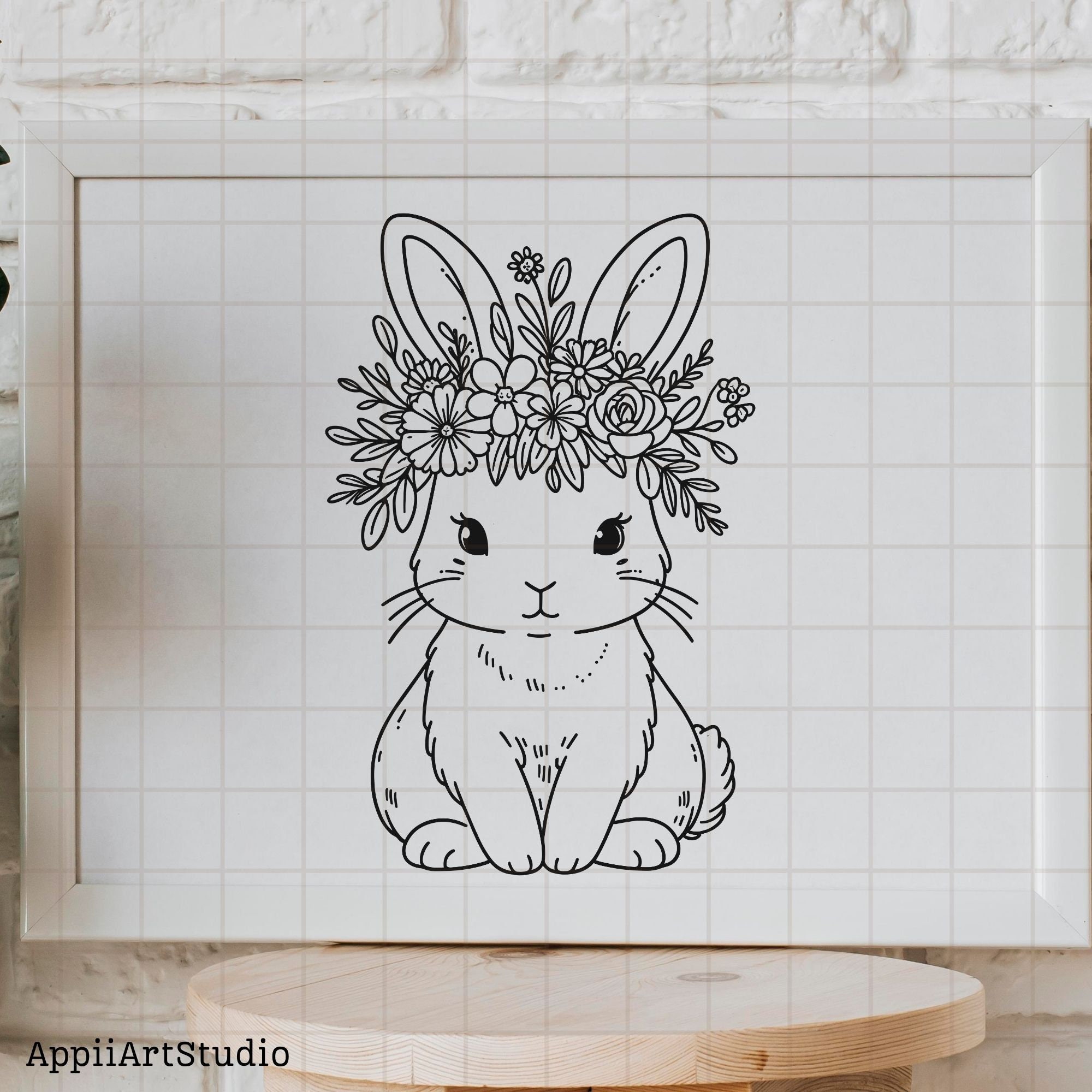 Bunny With Flower Crown SVG, Wildflower Rabbit Png, Easter Bunny Png ...