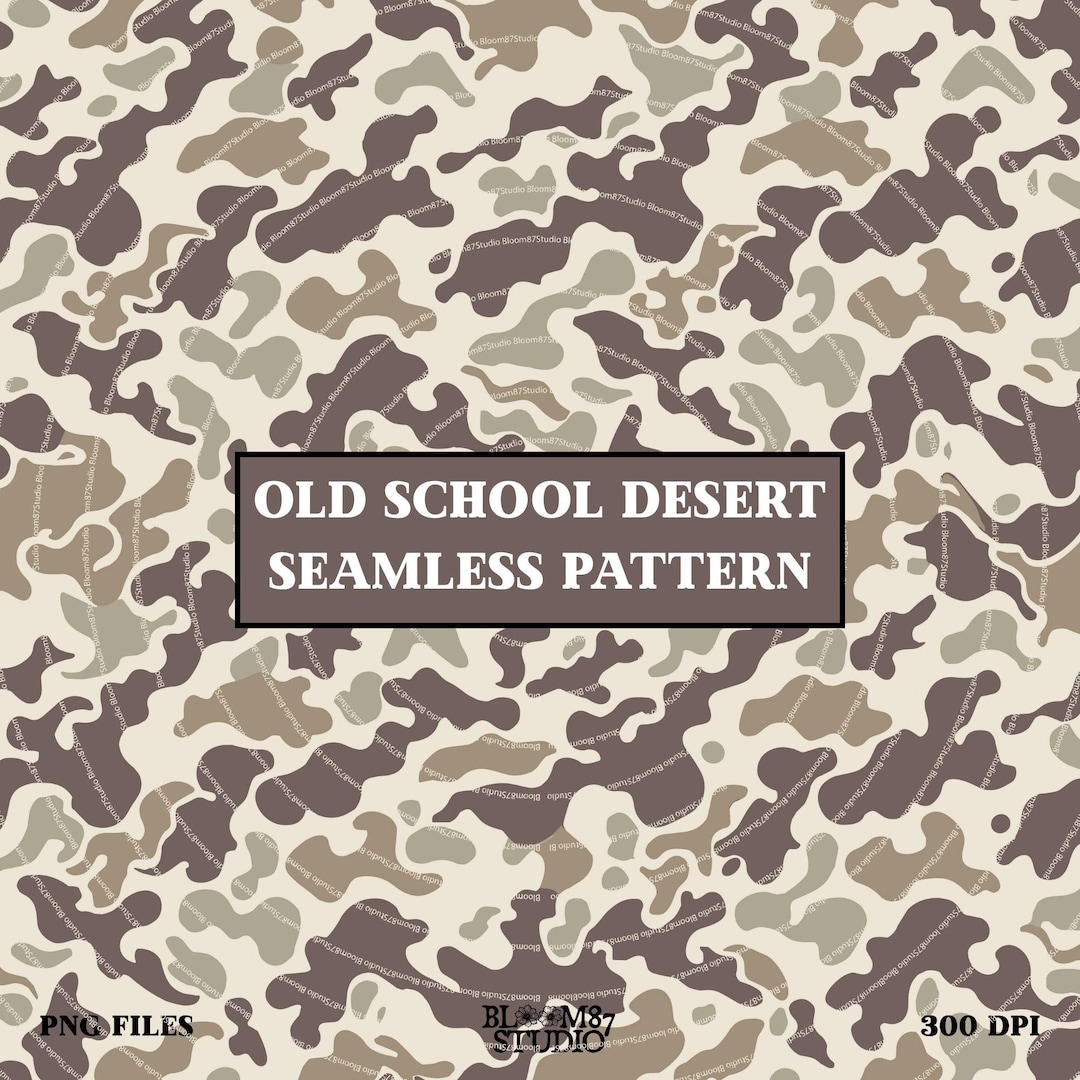 Old School Desert Camo Seamless Pattern PNG, Tan Brown Military ...
