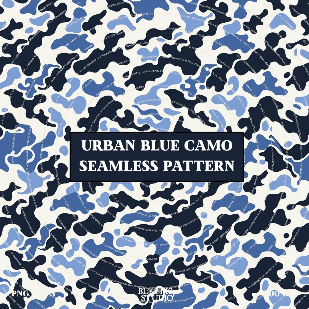 Urban Blue Camo Seamless Pattern PNG, Navy Tactical Old School ...