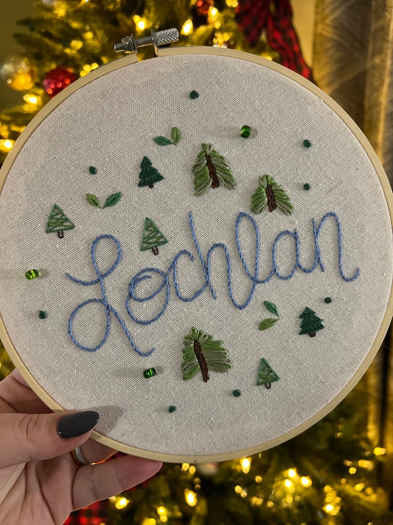 Custom Hand Embroidered Name Hoop - Baby Name Embroidery - Wall Art ...