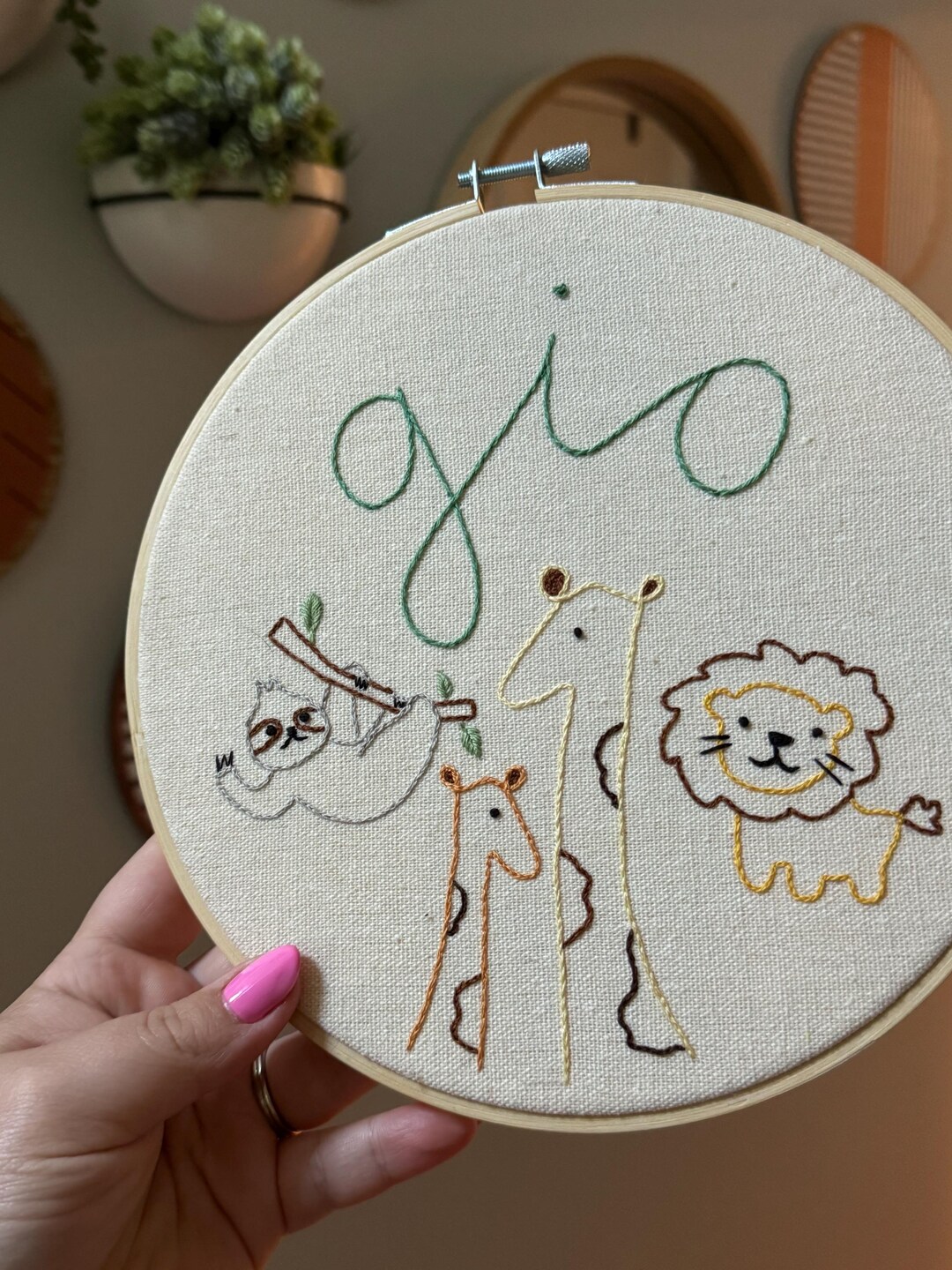 Custom Hand Embroidered Name Hoop - Baby Name Embroidery - Wall Art ...