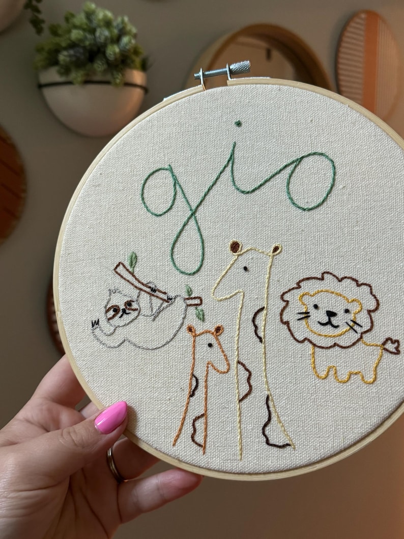 Custom Hand Embroidered Name Hoop - Baby Name Embroidery - Wall Art ...