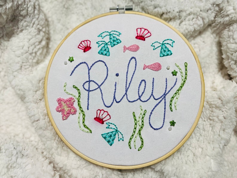 Custom Hand Embroidered Name Hoop - Baby Name Embroidery - Wall Art ...