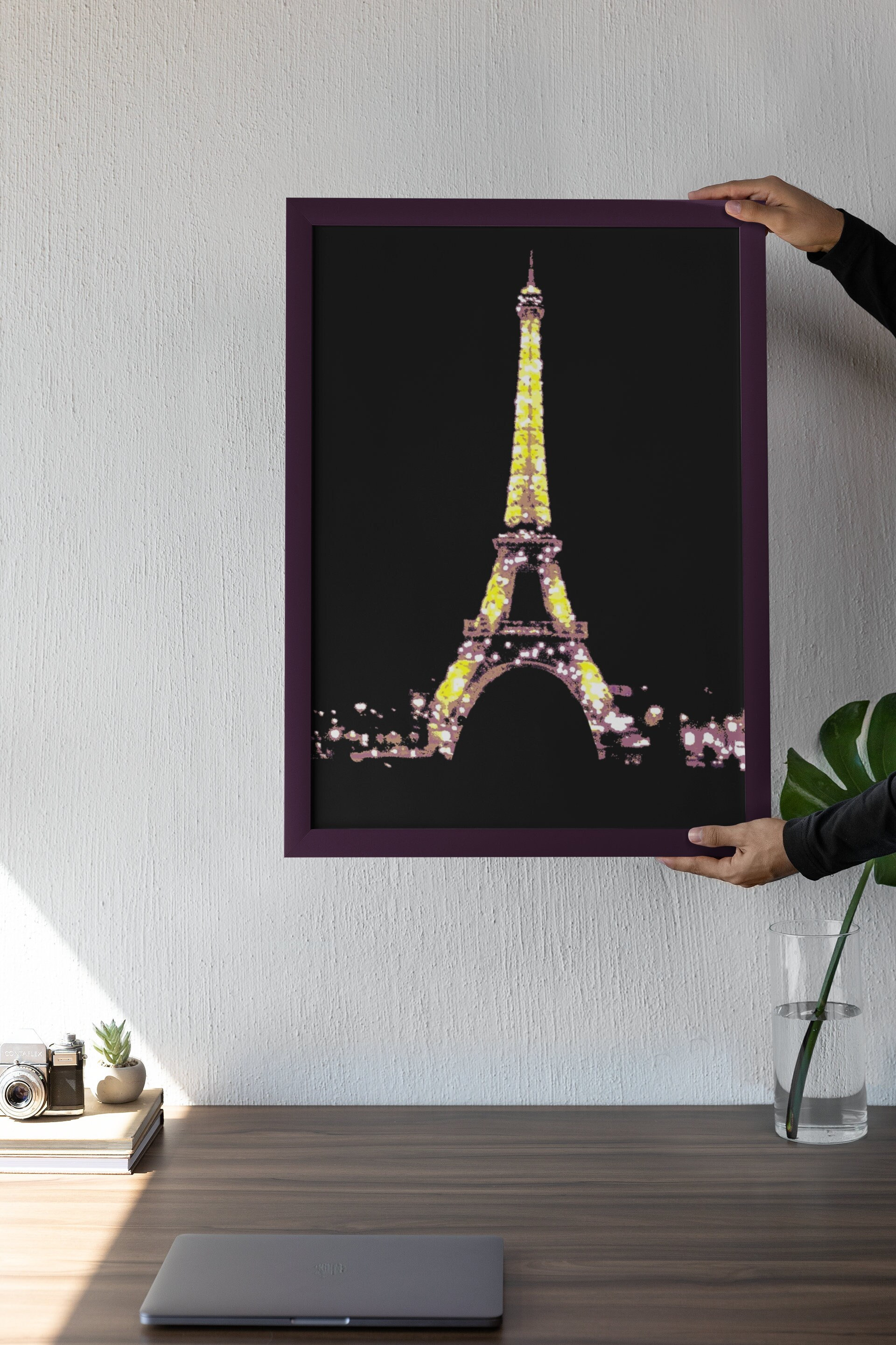 Eiffel Tower at Night Art Print Paris Wall Art Paris Travel Poster ...