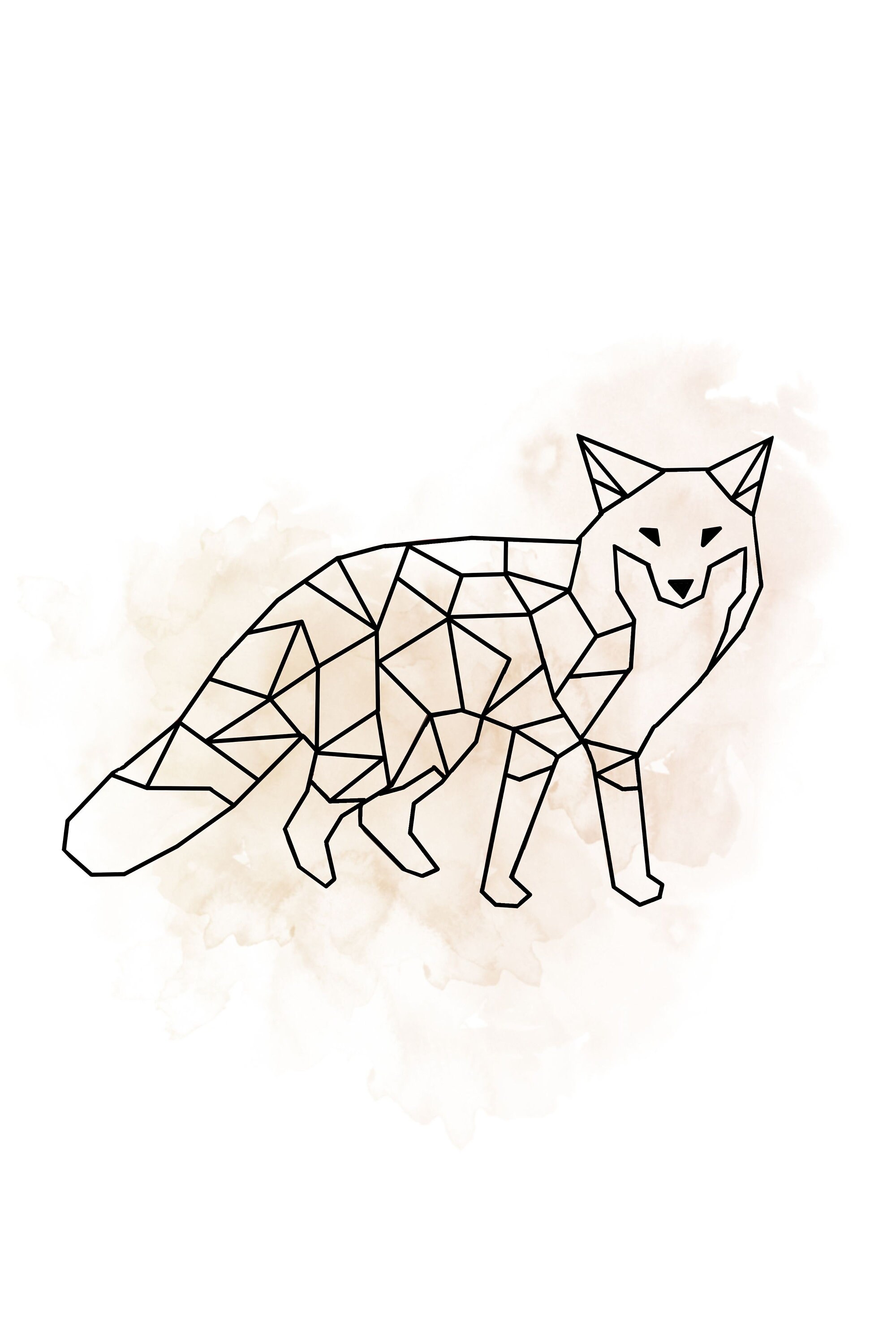Geometric Fox Art Print Minimalist Fox Wall Art Woodland Animal Art ...