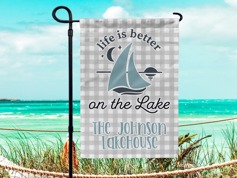 Personalized Boat Garden Flags Boat Gifts, Nautical Boat Decor, Lake ...