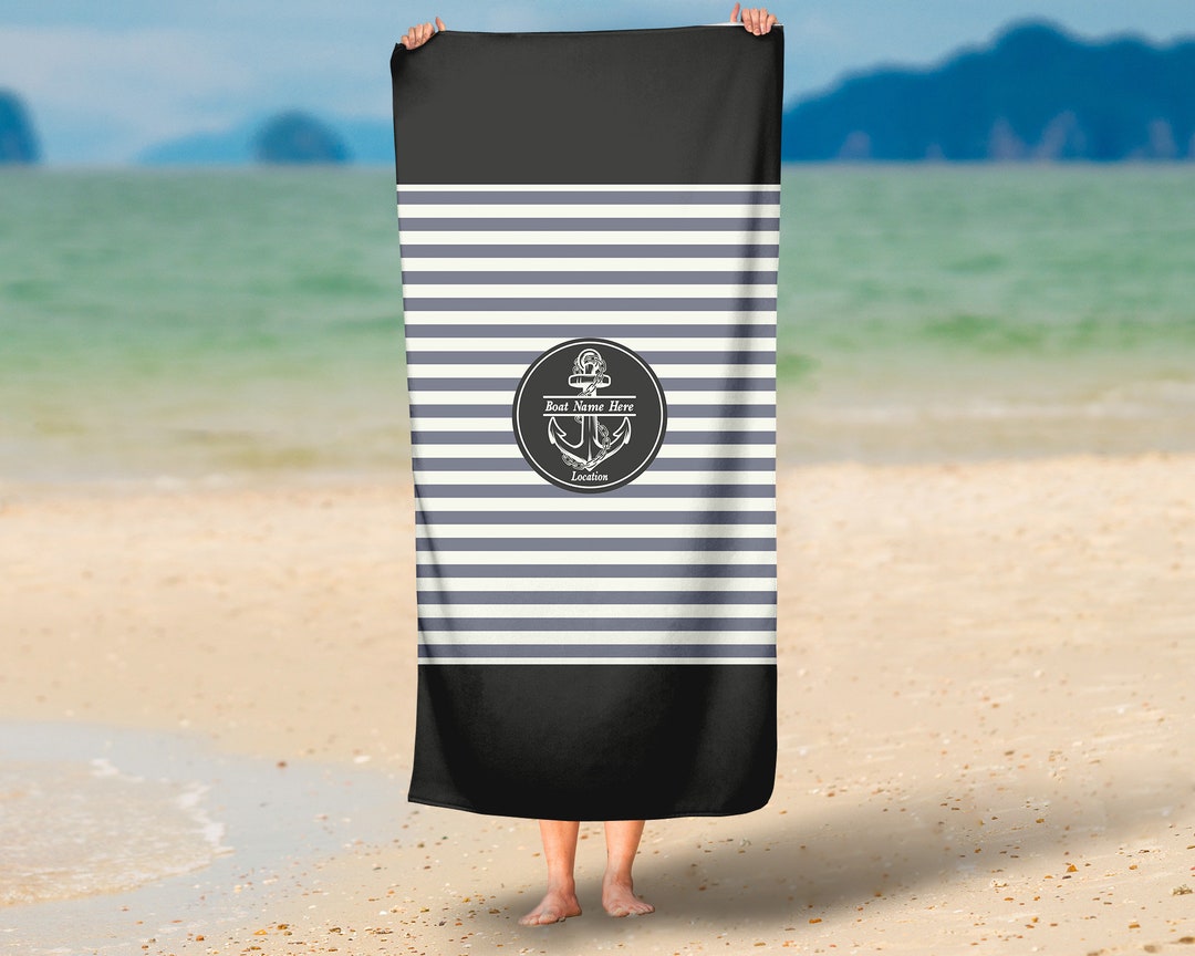 Personalized Beach Towel, Custom Beach Towel, Boat Beach Towel ...