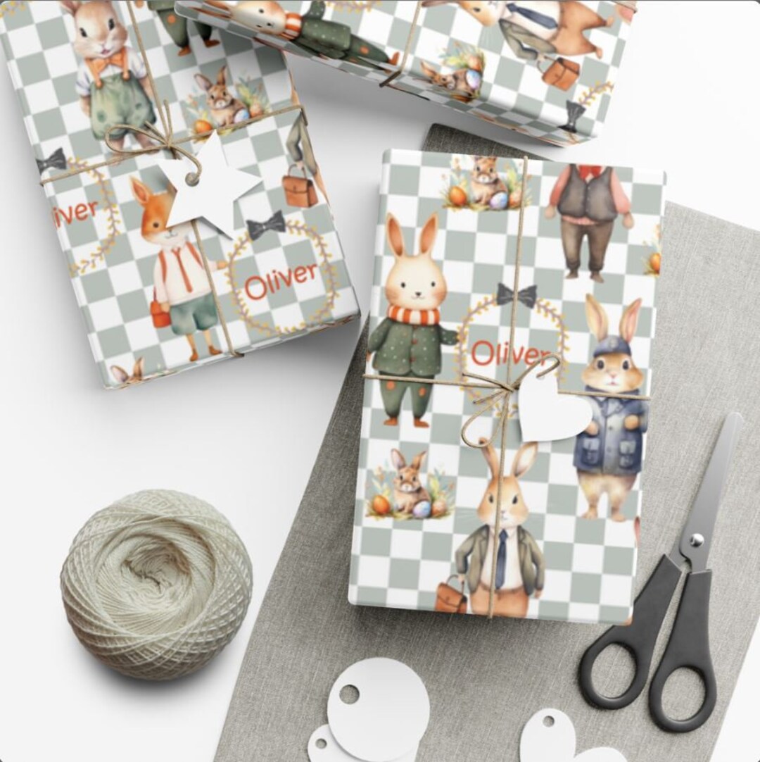 Wrapping Paper Easter Bunny Printed Wrapping Paper for Easter Gift ...
