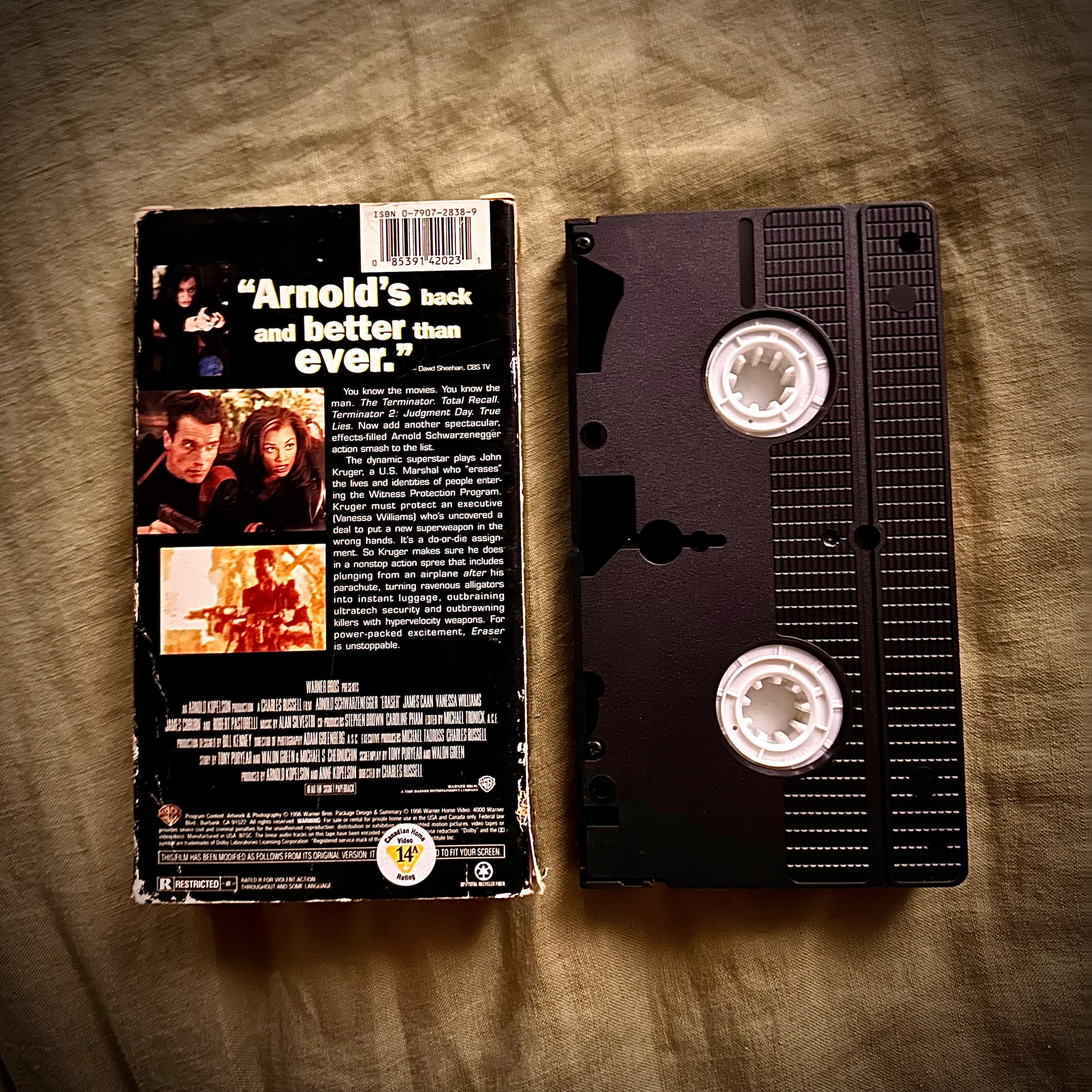 Eraser VHS TAPE Action Classic Chuck Russell Arnold Schwazenegger ...