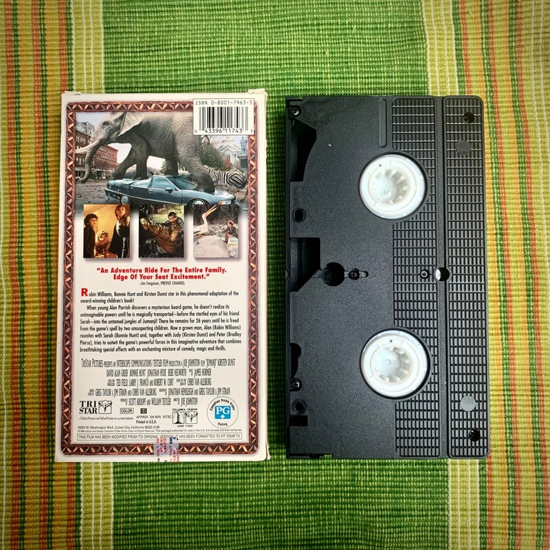 Jumanji VHS TAPE Adventure Classic Joe Johnston, Robin Williams ...