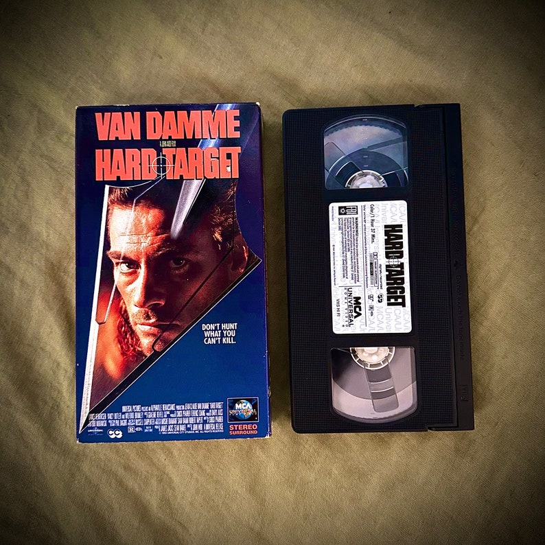 Hard Target VHS TAPE 90s Classic Crime Thriller John Woo, Jean Claude ...