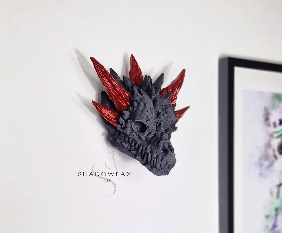 Wall Crystal Dragon Head Skull | Crystal Dragon Skull Decor | Dragon ...