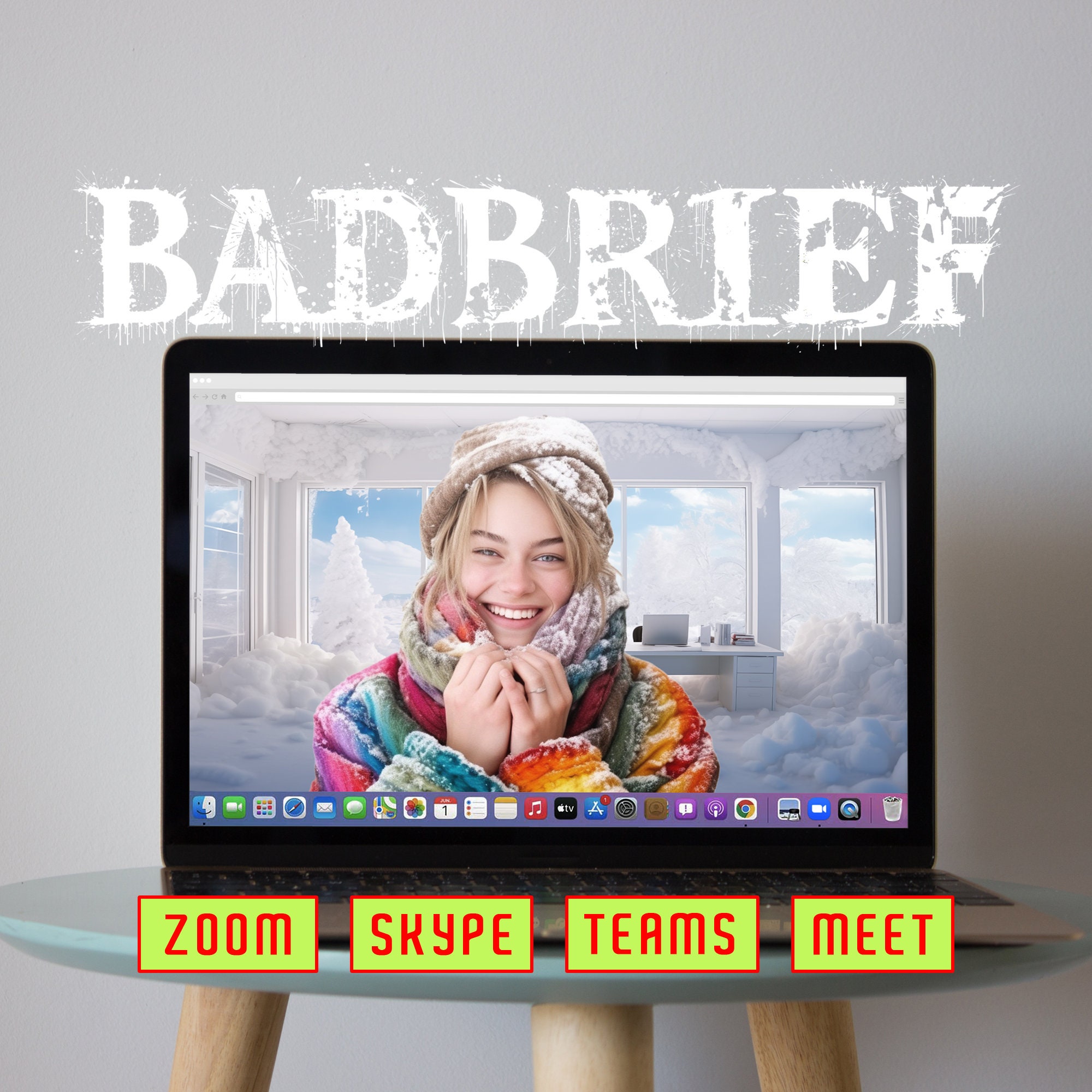 4K Video Conference Background Snowy Office Zoom Teams Skype Meet ...