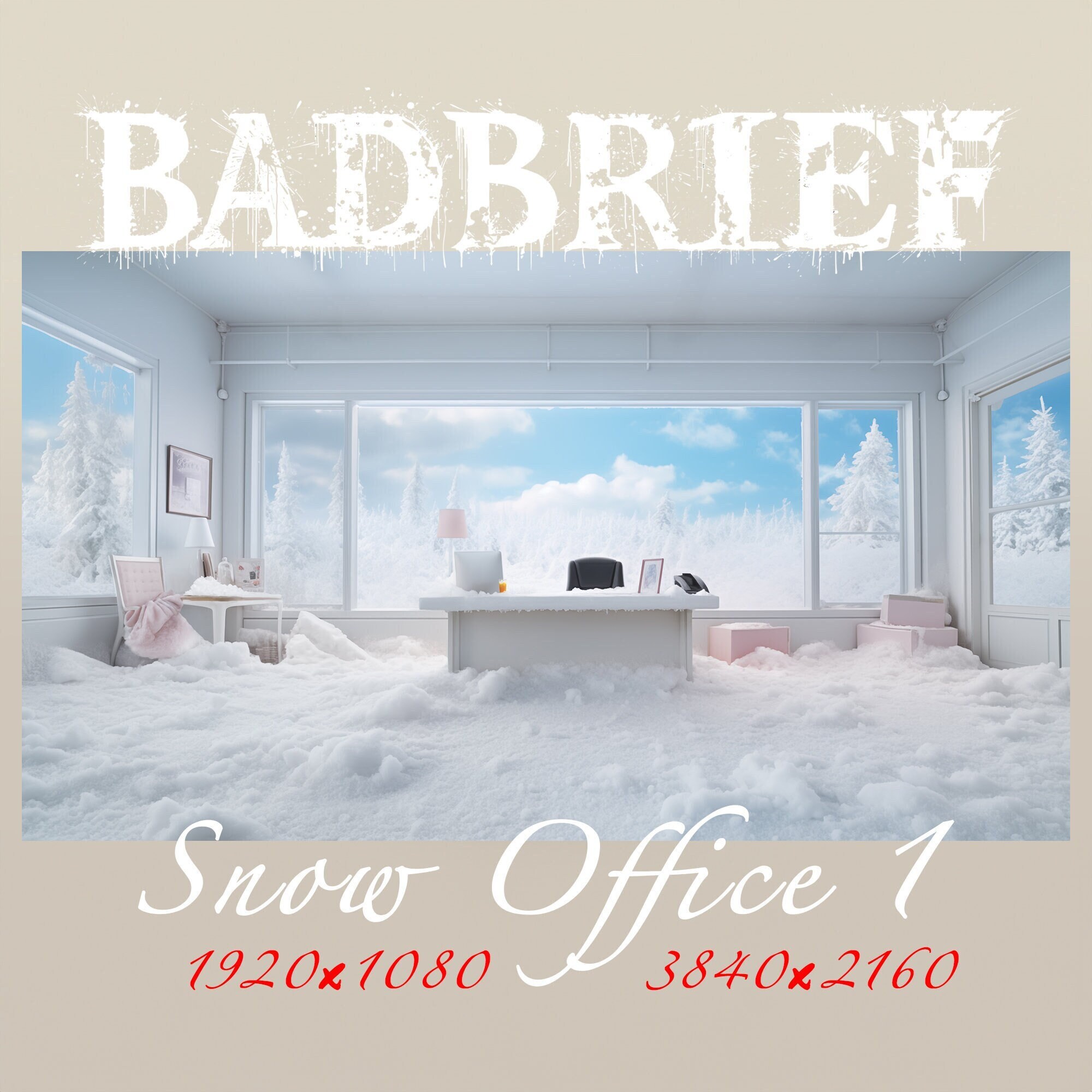Snowy Office Virtual Background for Zoom, Teams, Skype, Meet... / Snowy ...