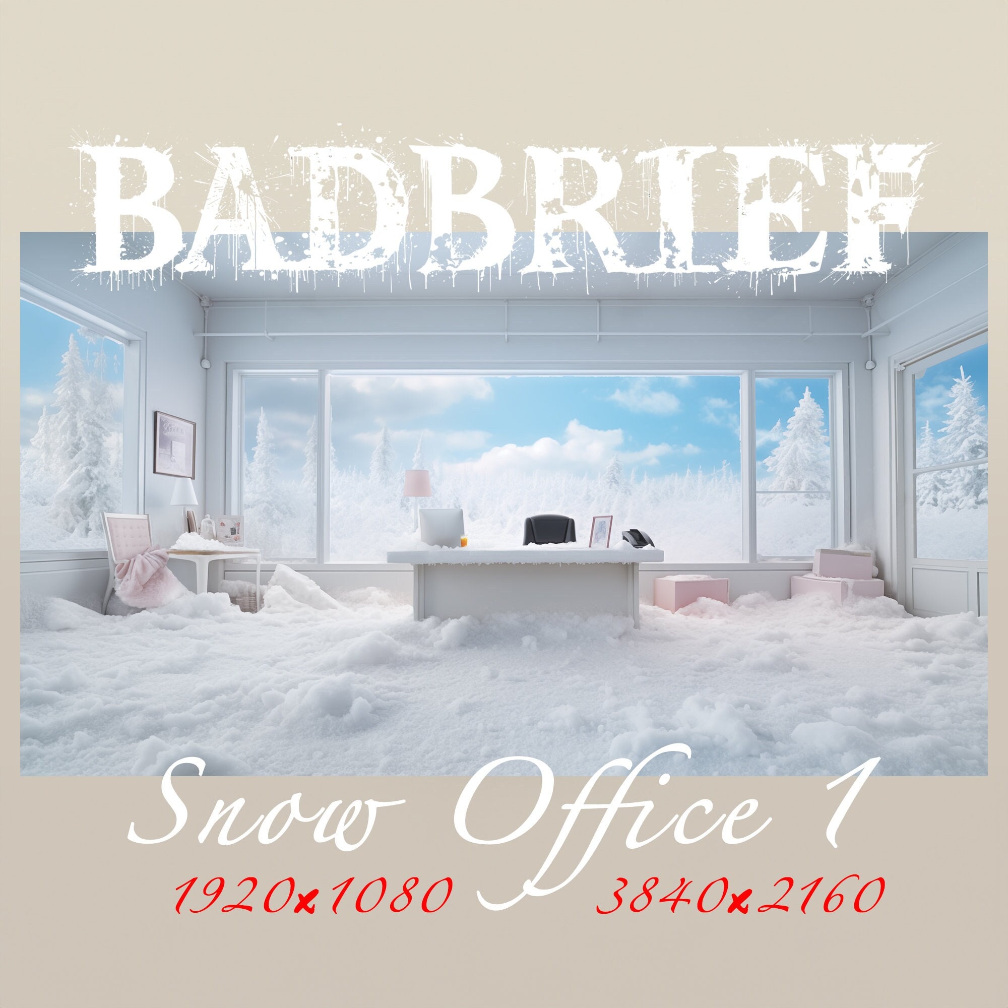 Snowy Office Virtual Background for Zoom, Teams, Skype, Meet... / Snowy ...