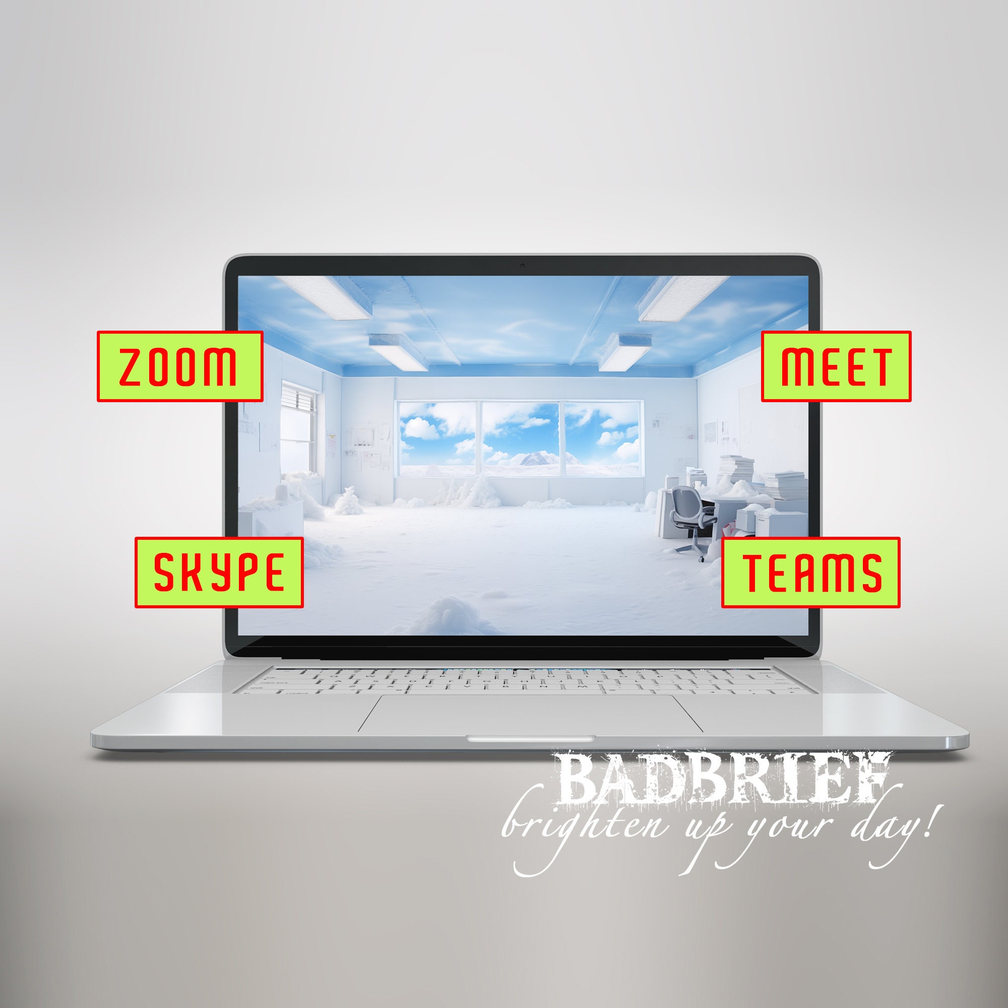 Snow Background for Online Meetings 3 / Zoom · Teams · Skype · Meet ...