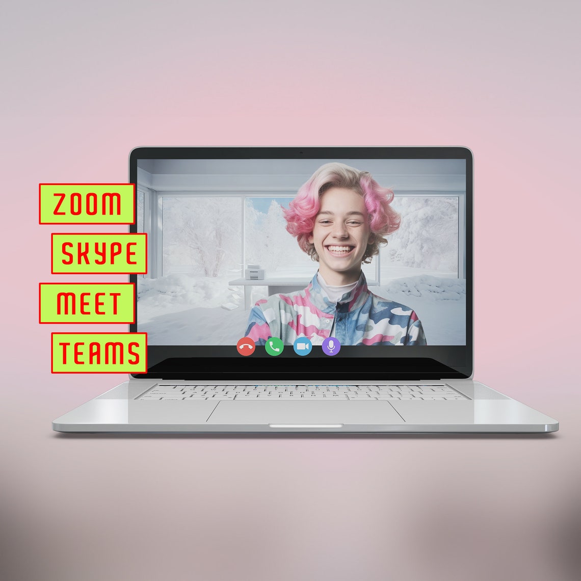 Remote Meeting Background for Teams · Skype · Meet · Zoom / Snowy ...