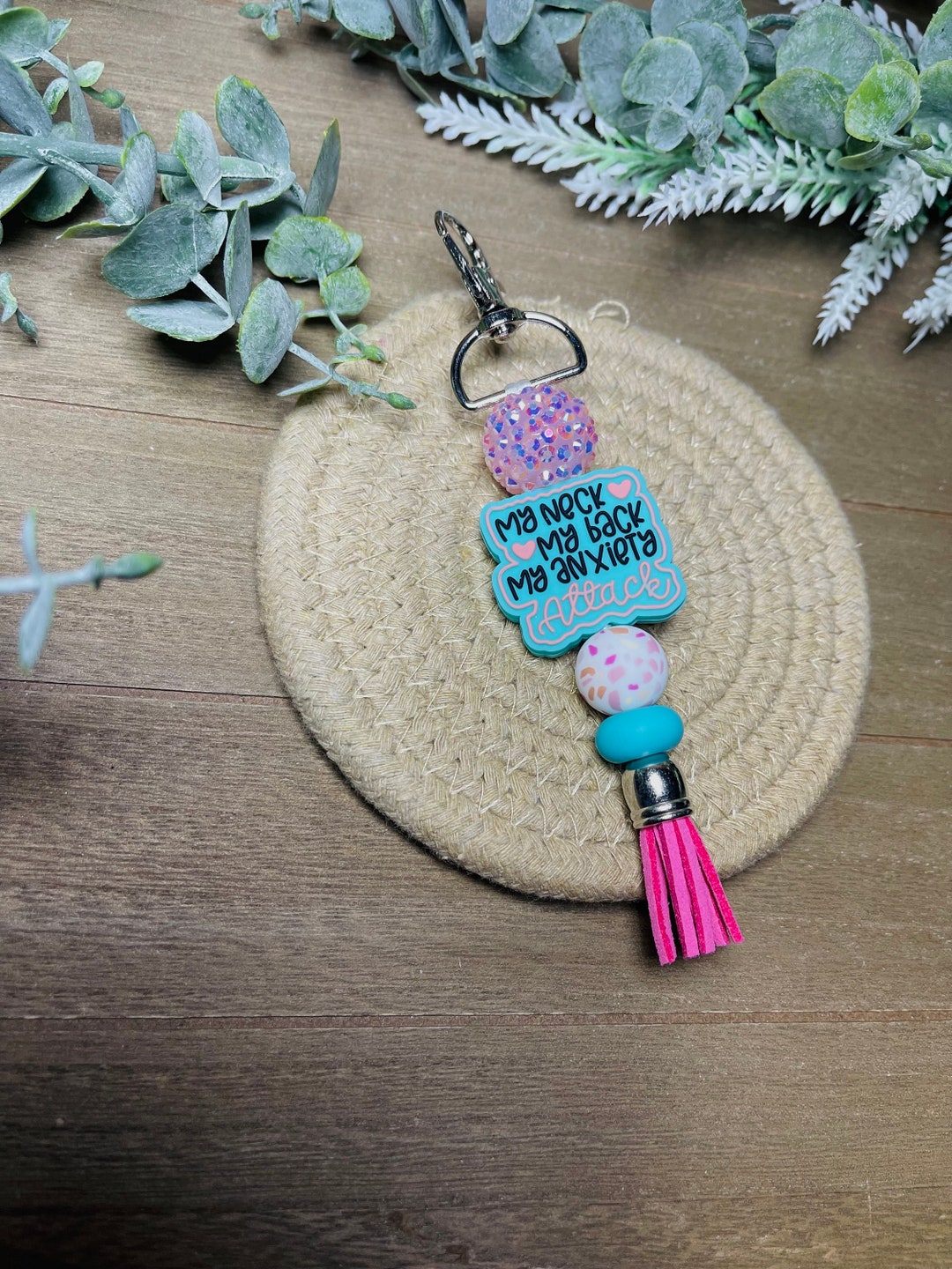 Mental Health Awareness Silicone Beaded Anxiety Keychains - Etsy