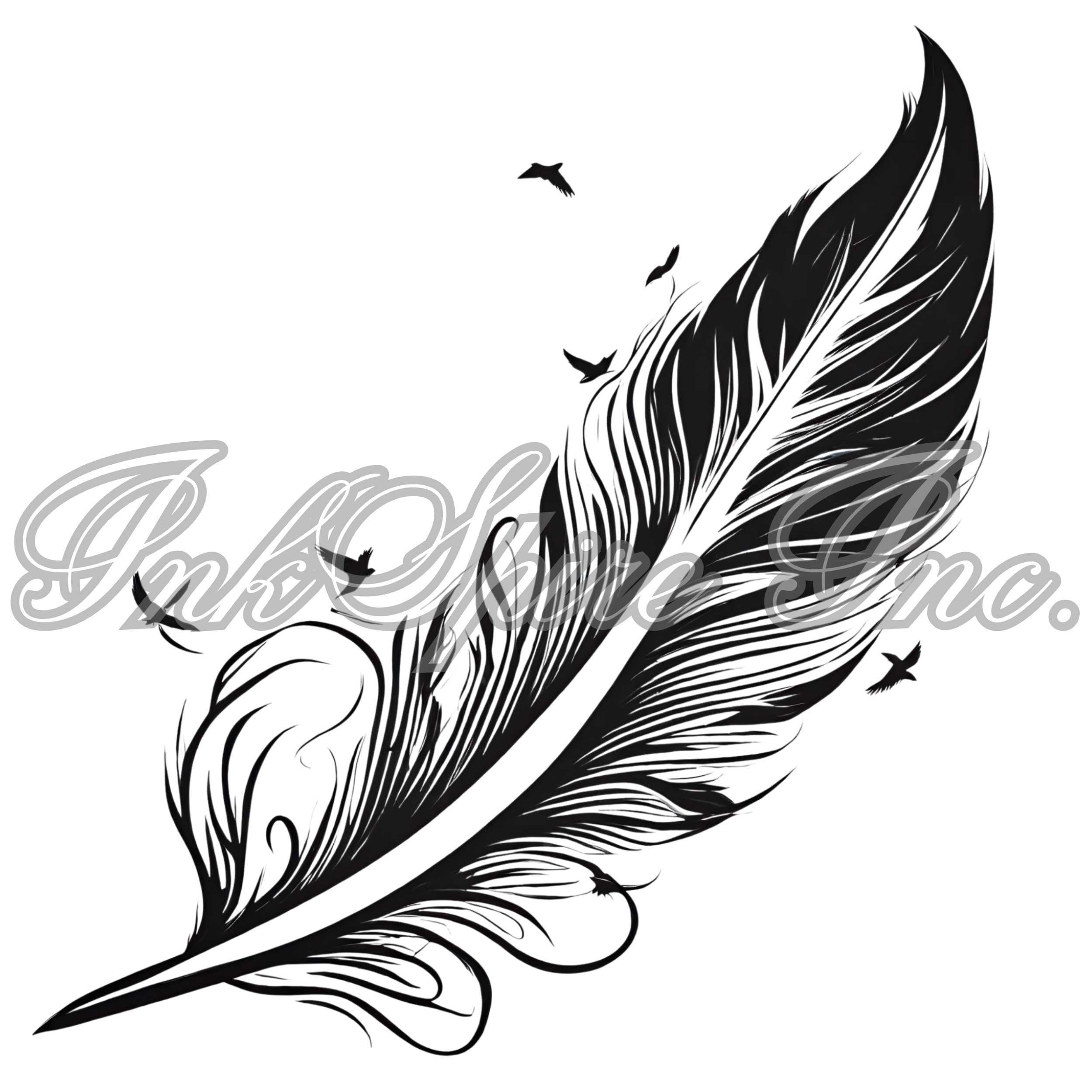 Feathered Elegance | Set of 10 Digital Tattoo Designs Collection - Etsy