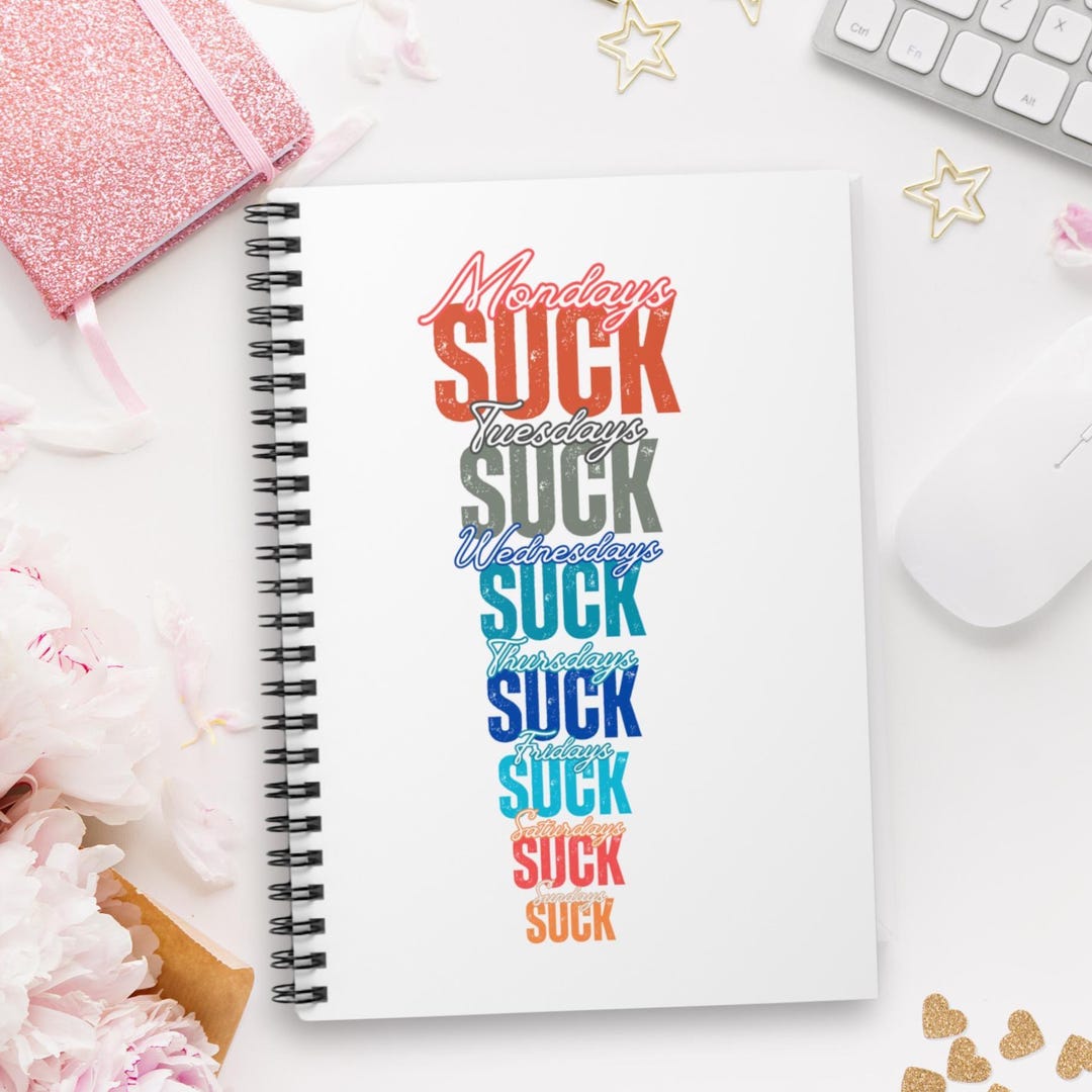Days SUCK Spiral Notebook, Quirky Writing Journal, Ruled Line, 6x8 - Etsy