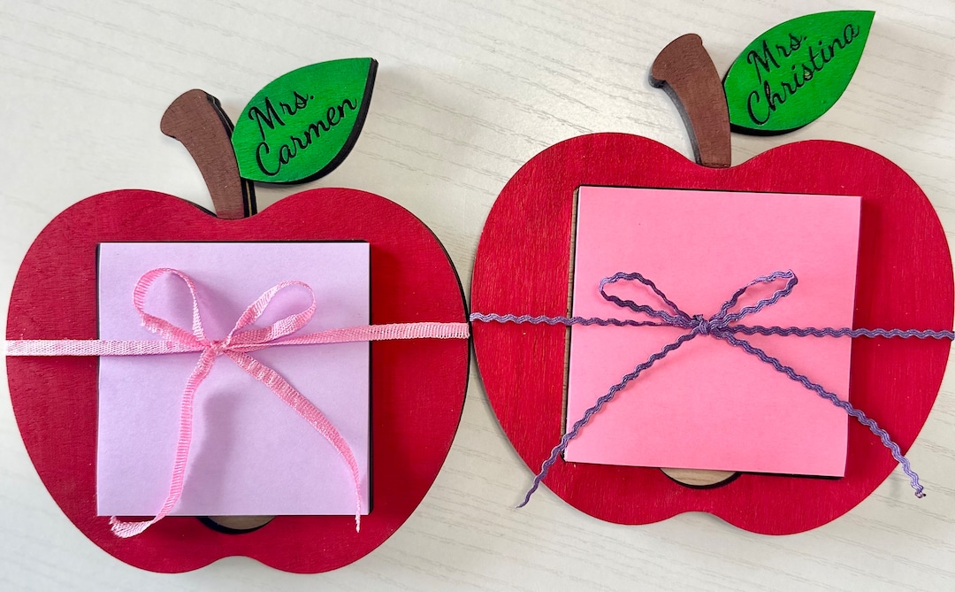 Teacher Appreciation Gift Apple Notepad Holder Custom Gift Teachers ...