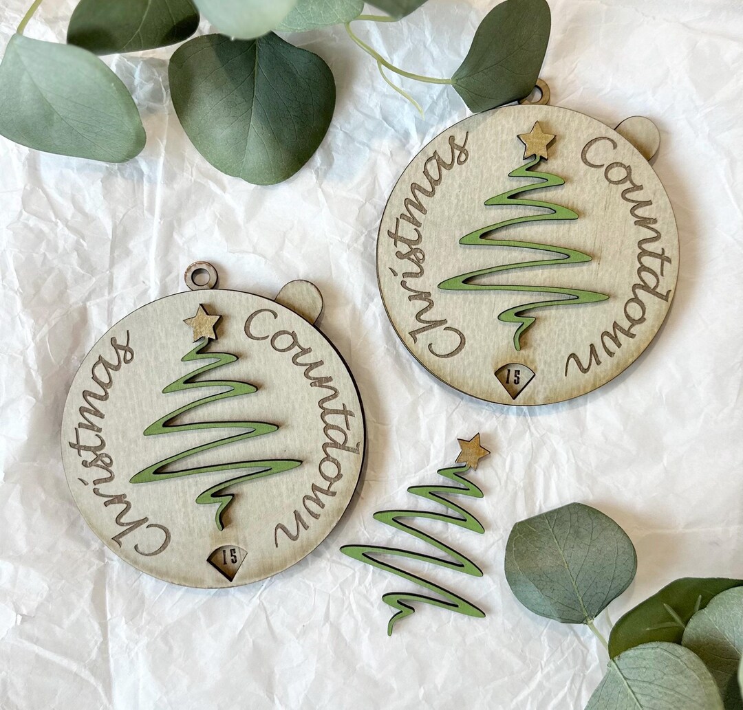 Christmas Countdown Ornament 4 Inch Ornament Moveable Ornament ...