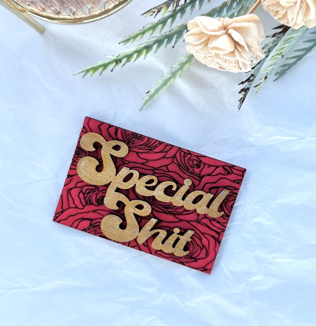 Magnet special Shit Magnet With Floral Background Funny and Functional ...