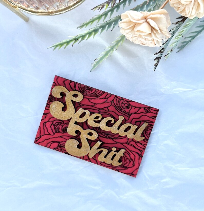 Magnet special Shit Magnet With Floral Background Funny and Functional ...