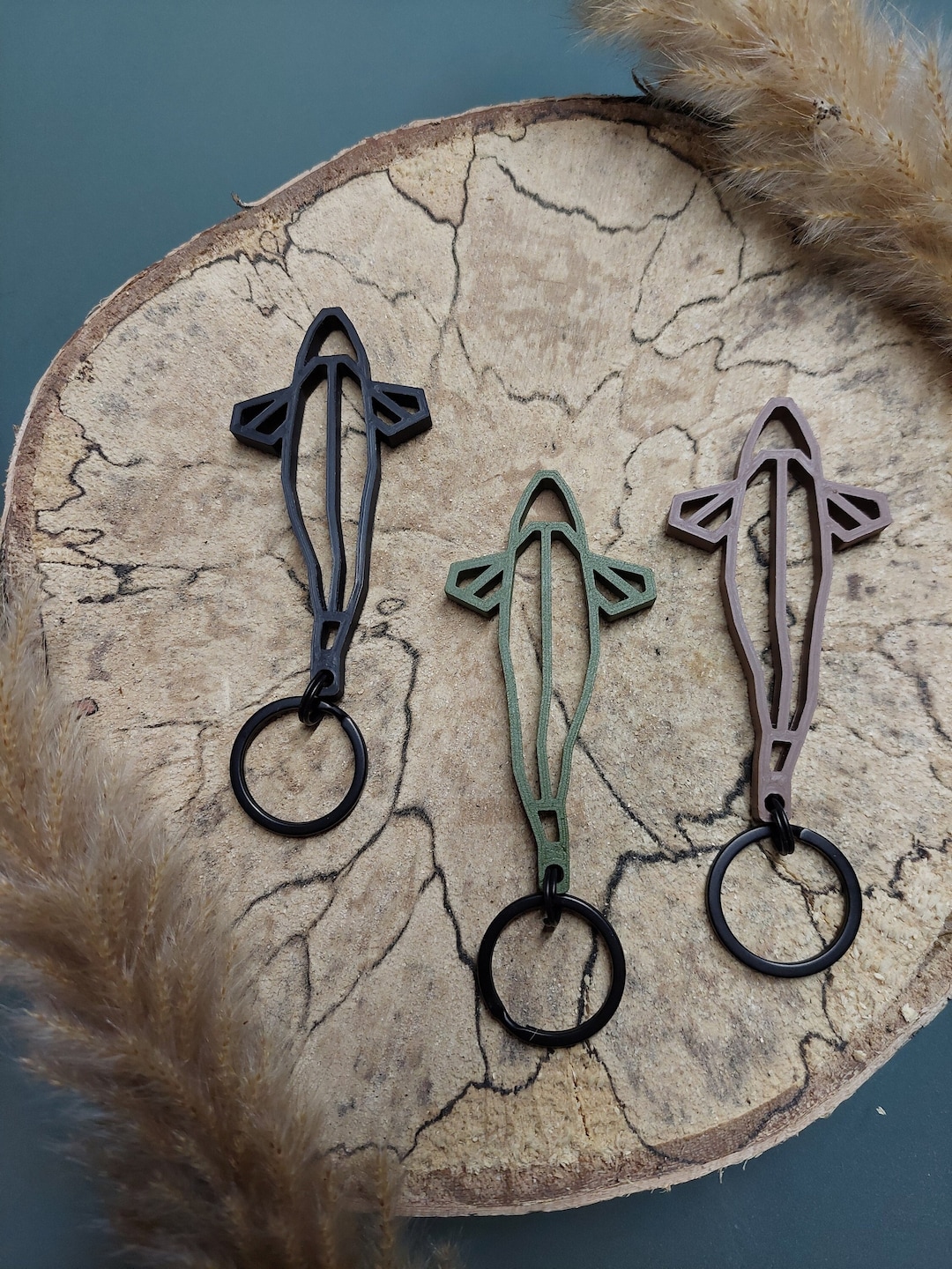 Keychain Carp Silhouette Carp Koi Angler Fishing Gift Polygon Fish Dad ...