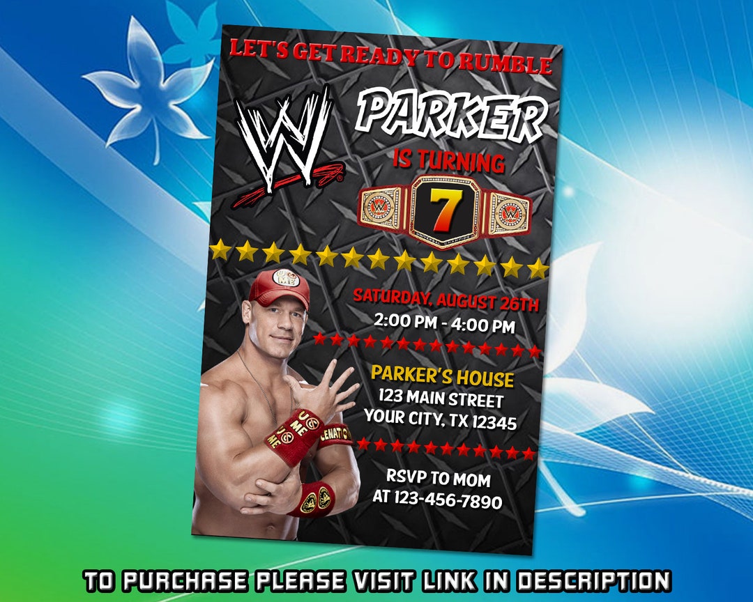 Wrestling Birthday Invitation Editable Wrestling Invitation - Etsy