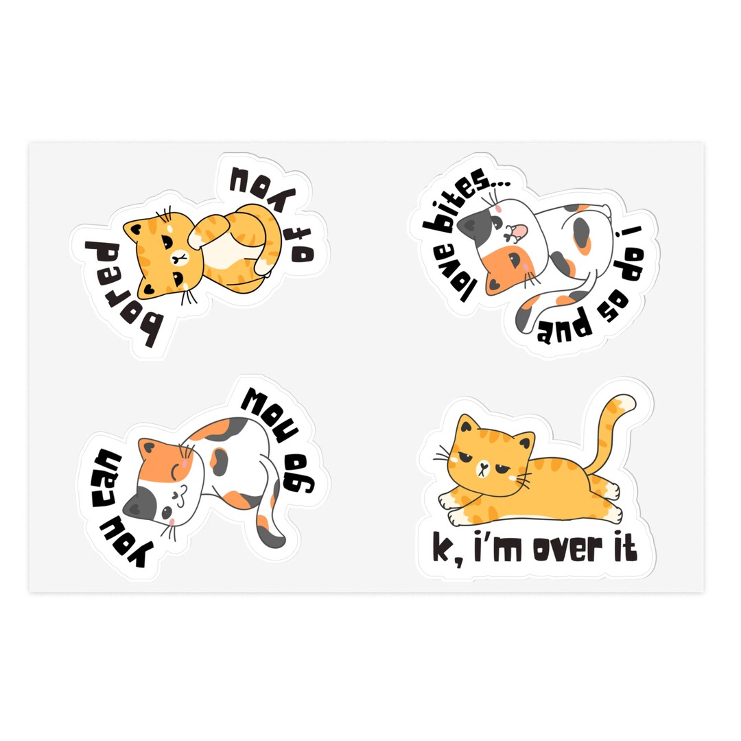 Snarky Cat Sticker Sheet 1 Everyday Cat Love Collection Mix of ...