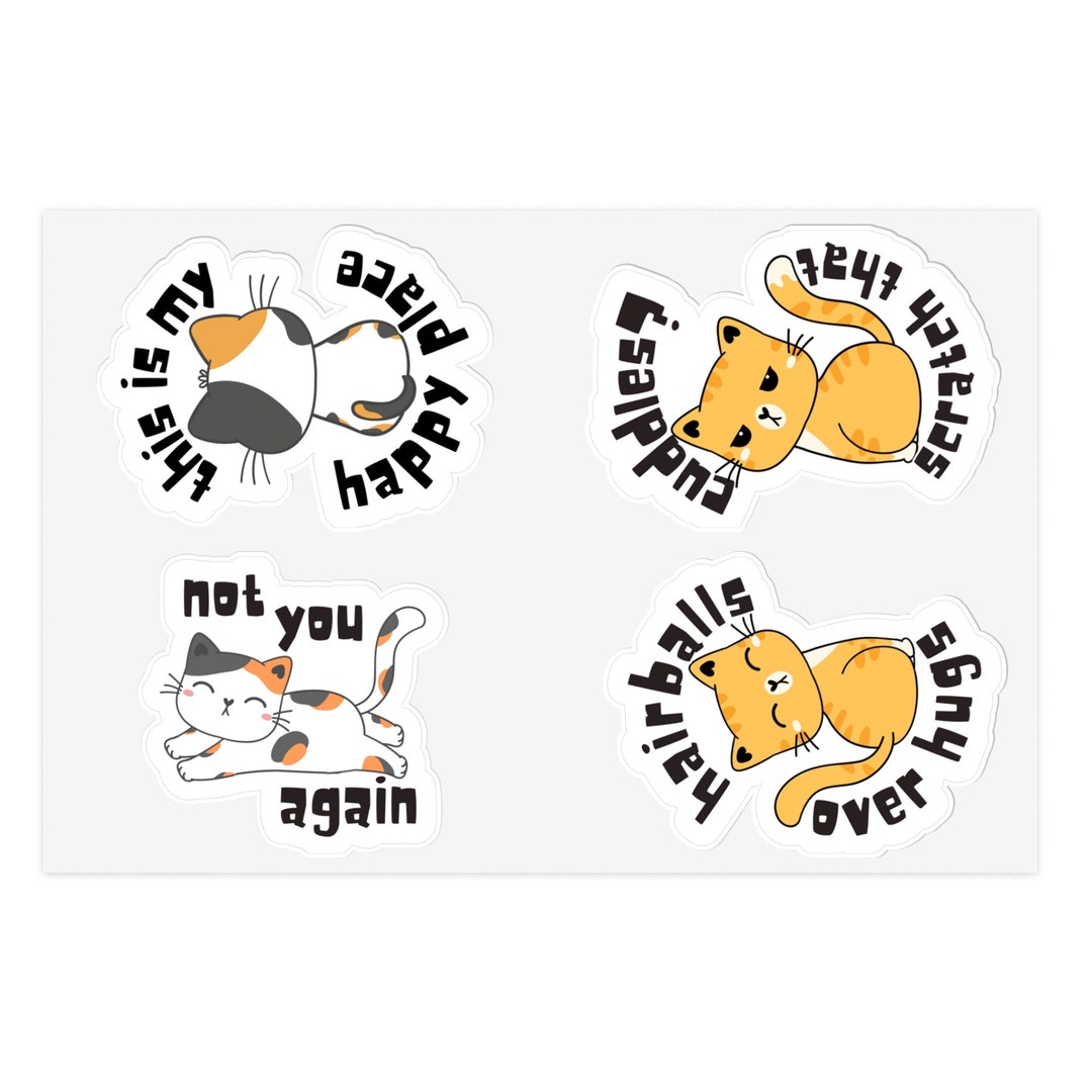 Snarky Cat Sticker Sheet 2 Everyday Cat Love Collection Mix of ...