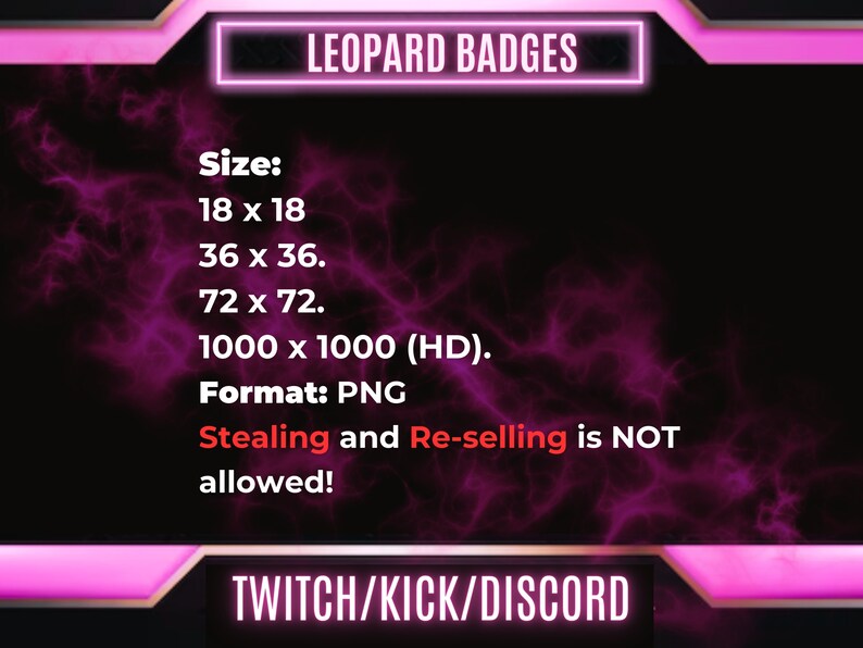 Leopard Badges 6 Pack for Twitch, Discord, Youtube Streaming Badges ...