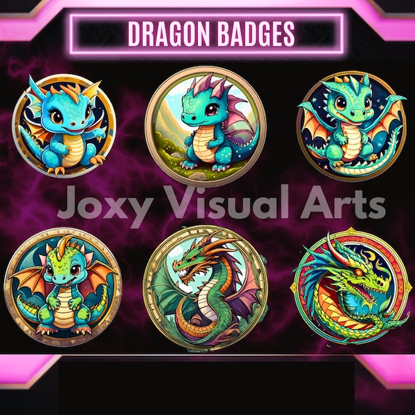 Twitch Subscriber Badges Dragon - Etsy