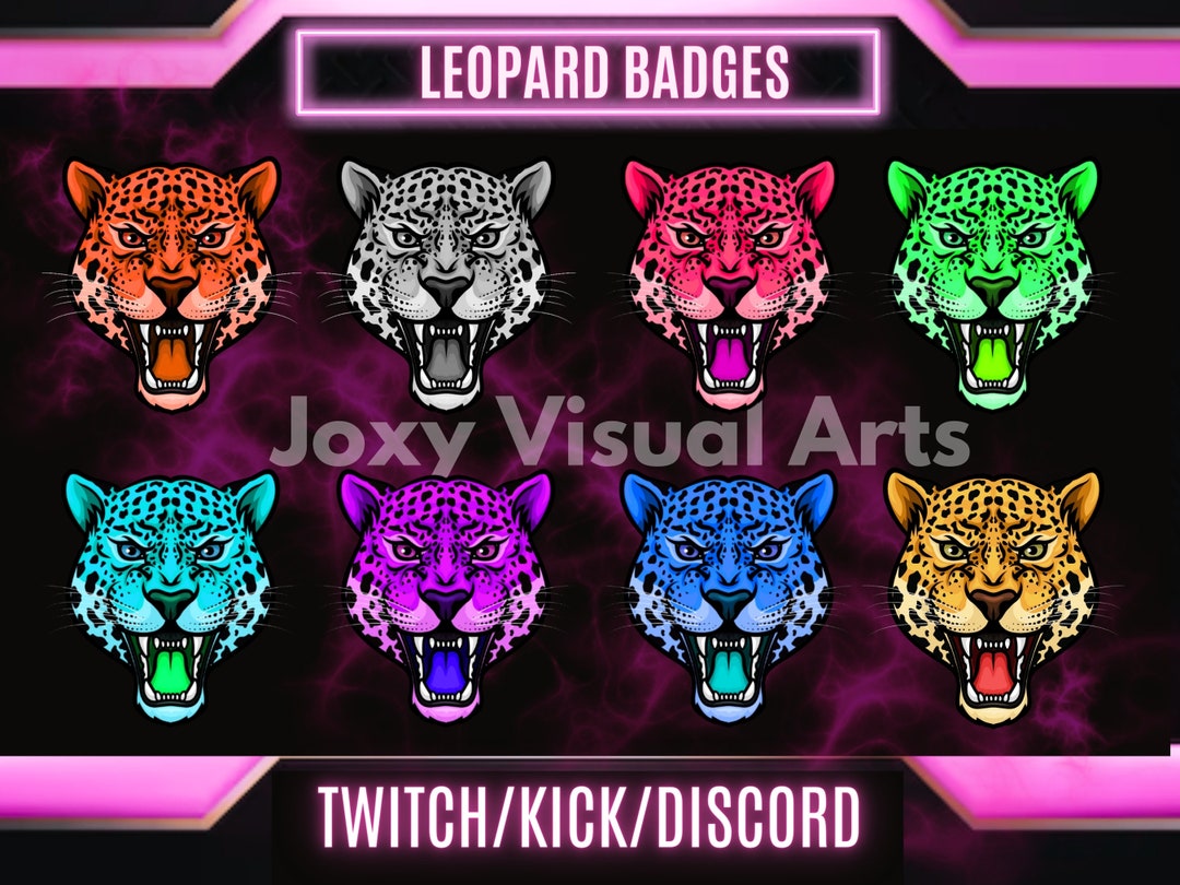 Leopard Badges 6 Pack for Twitch, Discord, Youtube Streaming Badges ...